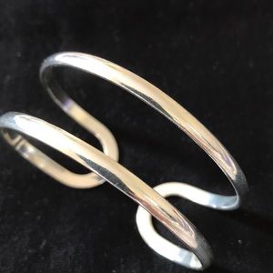 Jewelry | Silver Double Row Cuff Bracelet 925 | Poshmark